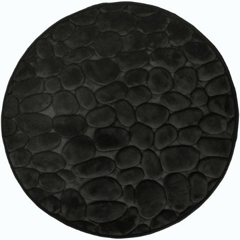 Køb blød rund bademåtte sort ø 60 - Se her