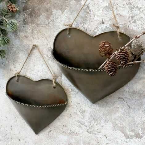 Sødt hjerte i metal til ophæng - Antique messing - Se her