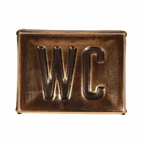 WC skilt messing look til ophæng på dør kun 39,00 DKK.