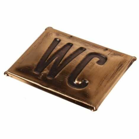 WC skilt messing look til ophæng på dør kun 39,00 DKK.